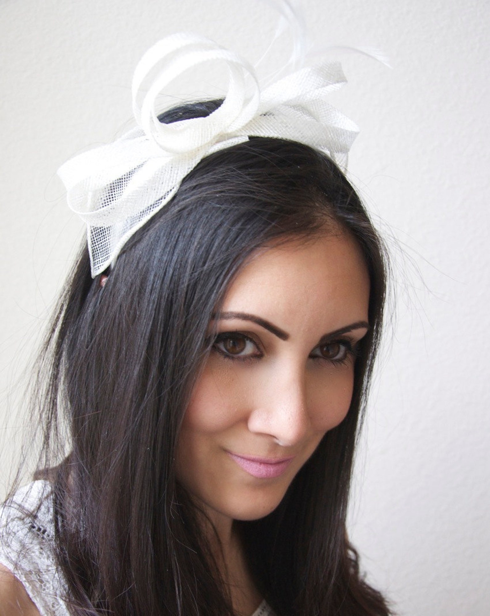 Mini Ivory Fascinator - Flitter-by Mesh Ivory Fascinator Headband - Etsy