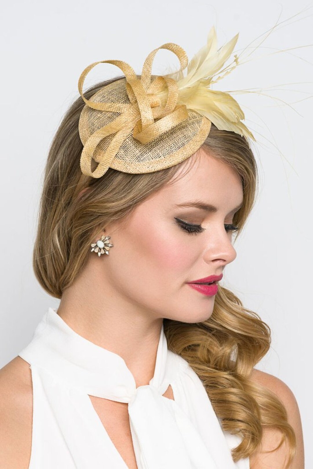 Champagne Gold Mini Fascinator - "arianna" Mini Mesh Fascinator - Etsy