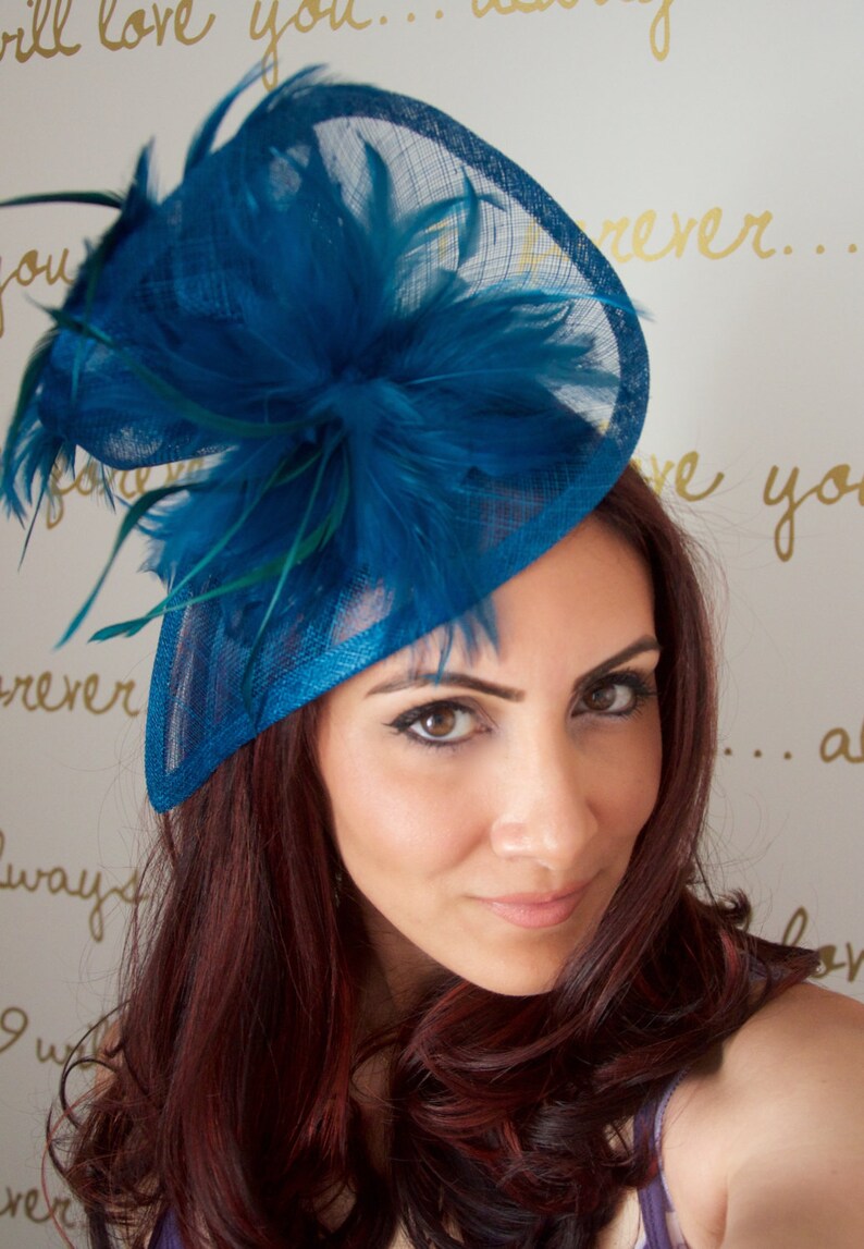 Teal Fascinator - "victoria" Twist Mesh Fascinator Embellished With ...
