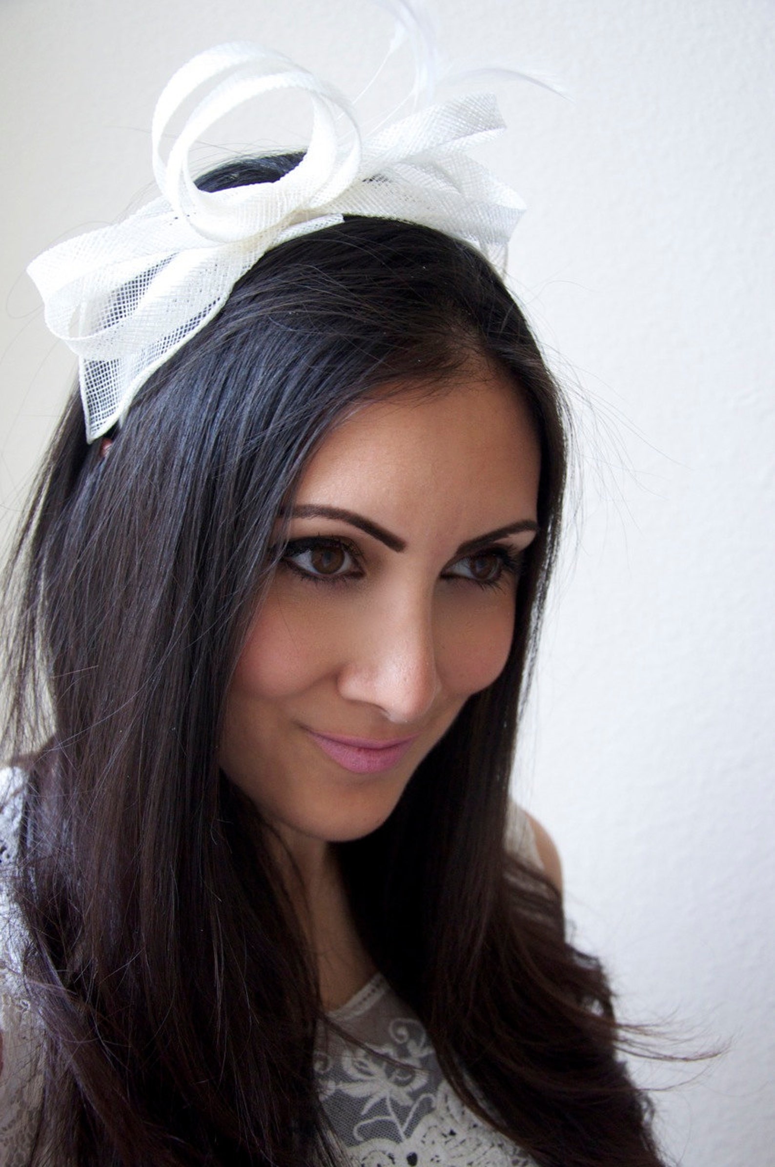 Mini Ivory Fascinator - Flitter-by Mesh Ivory Fascinator Headband - Etsy