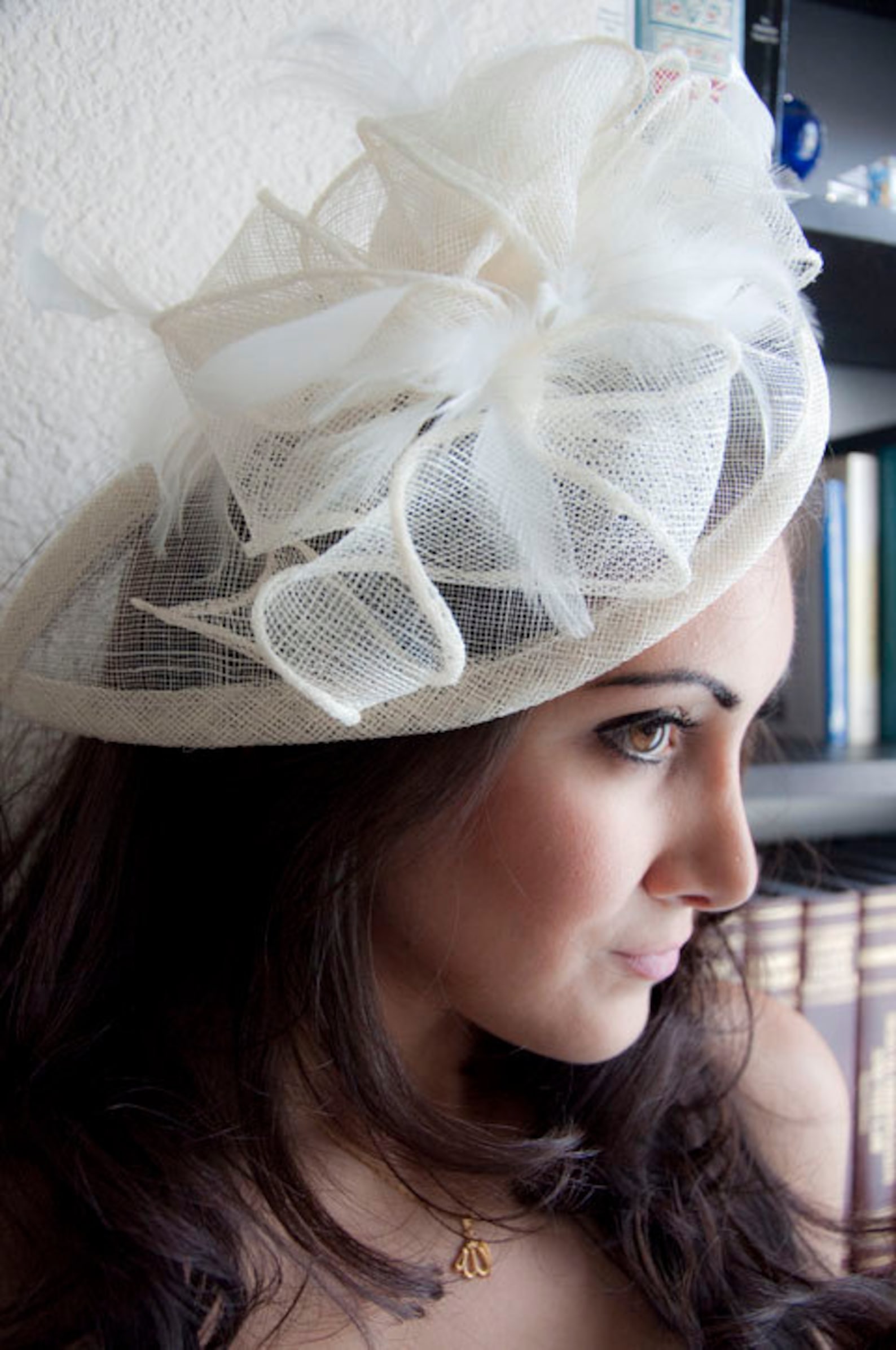 Ivory Fascinator penny Mesh Hat Fascinator With - Etsy