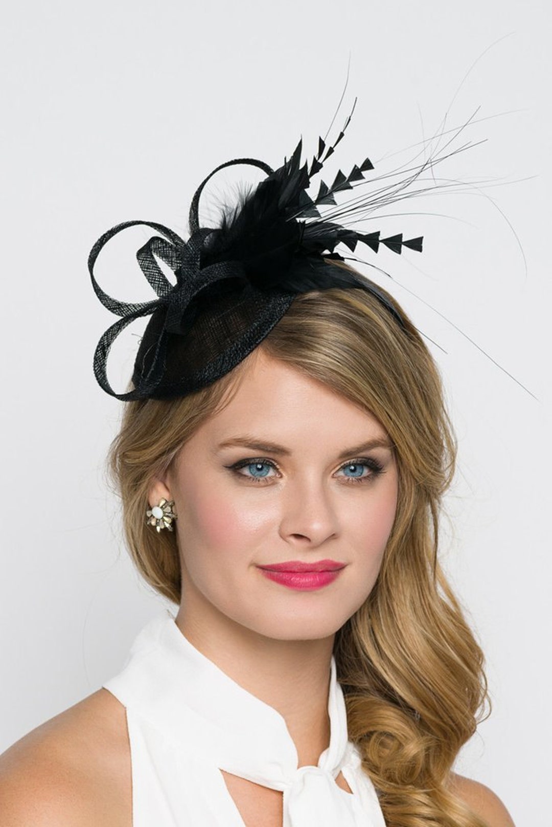 Black Mini Fascinator - Arianna Mini Black Mesh Fascinator - Etsy