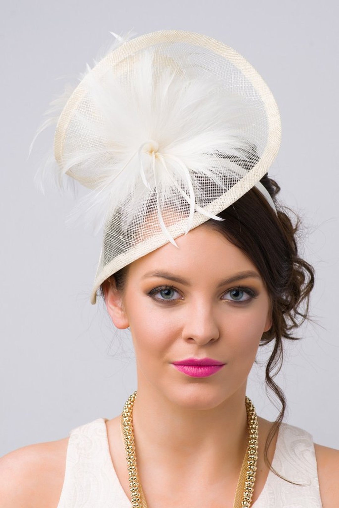 Ivory Twist Mesh Fascinator victoria Ivory Mesh Fascinator Hat Headband ...