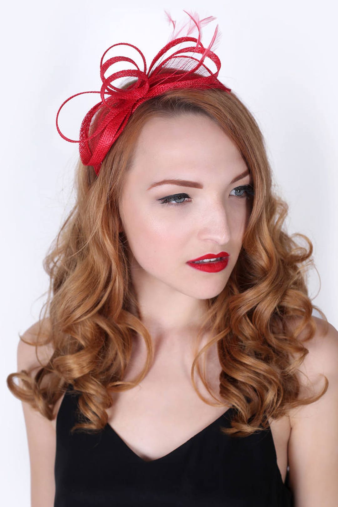 Mini Red Fascinator - Flitter-by Mesh Red Fascinator Headband - Etsy