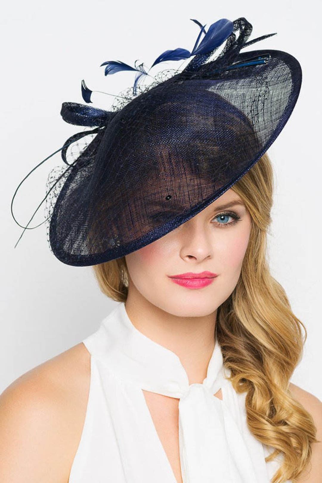Navy Blue Fascinator Hat - 