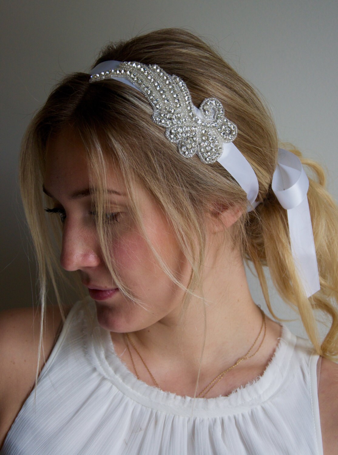 Rhinestone Wing Headband Crystal Rhinestone Angel wing on | Etsy