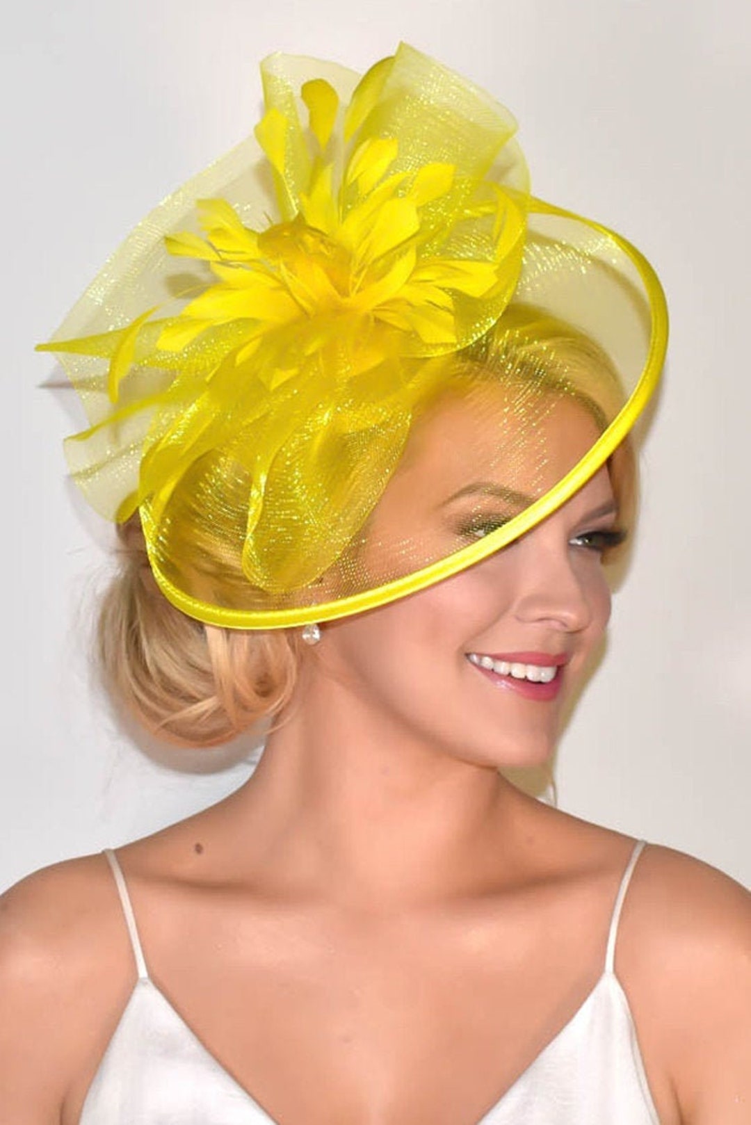 Yellow Fascinator - "isla" Modern Fascinator - Etsy