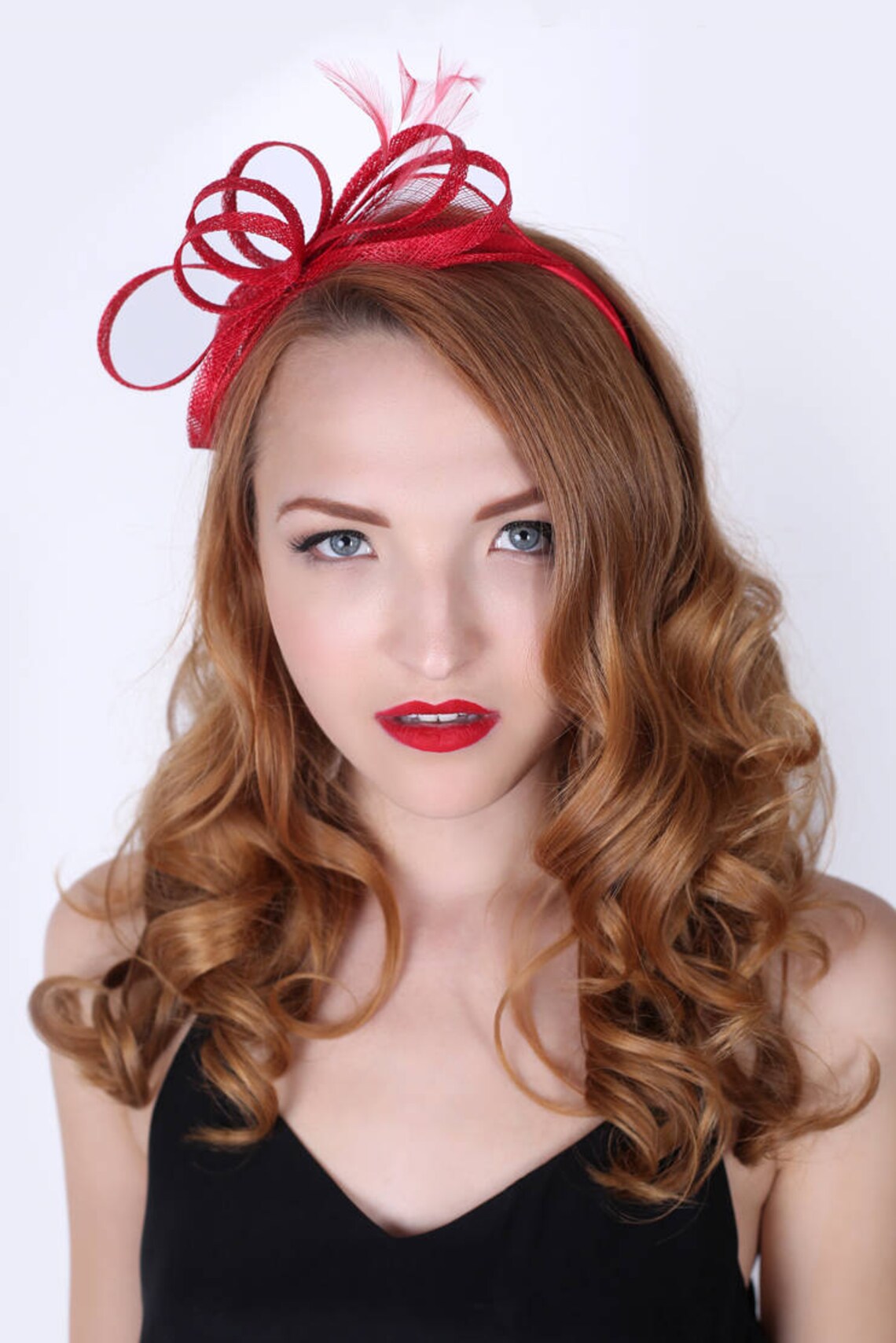 Mini Red Fascinator - Flitter-by Mesh Red Fascinator Headband - Etsy