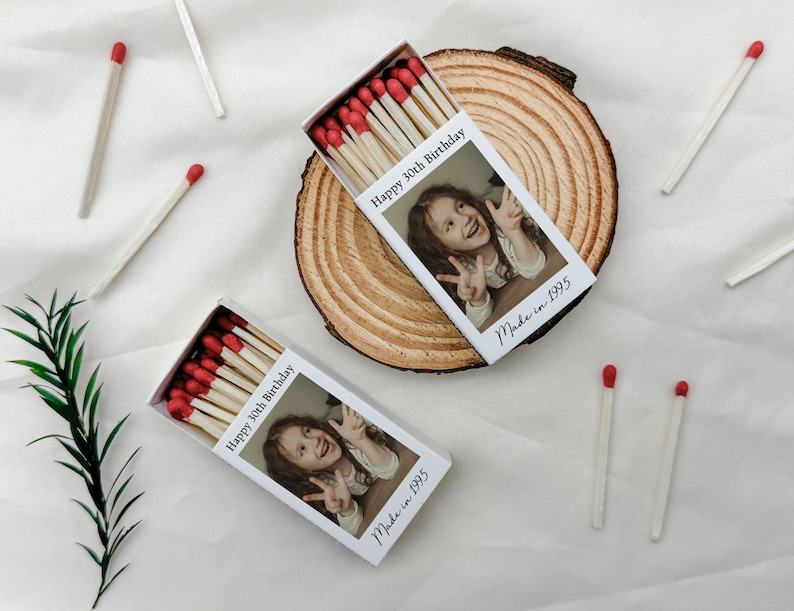 Custom Photo Birthday Matchboxes, Made in 1995 Birthday Match Box ...