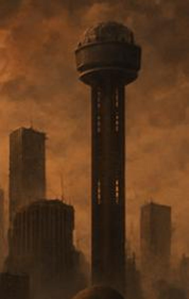 Dystopian Dallas Skyline Print: Cyberpunk Sci-fi Wall Art (digital ...
