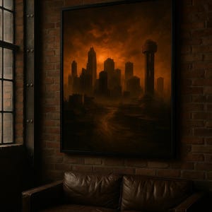 Dystopian Dallas Skyline Print: Cyberpunk Sci-fi Wall Art (digital ...