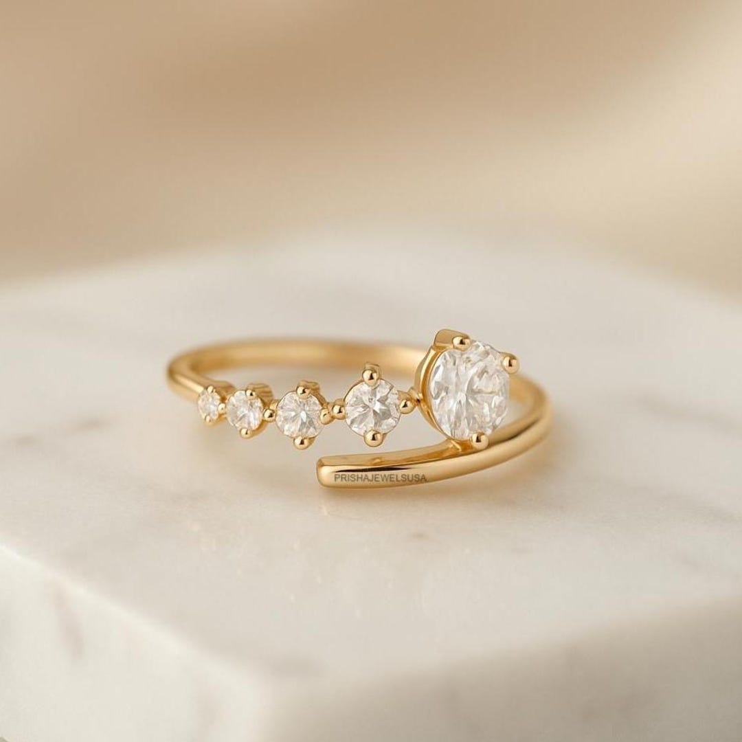 Dainty Spiral Wrap Ring, Stackable Bypass Band, Minimalist Ring, Multi ...