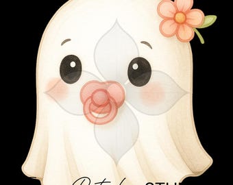 Junior Boy Boo - Boo Family Cute Ghost PNG | Four Petals Studio Digital ...