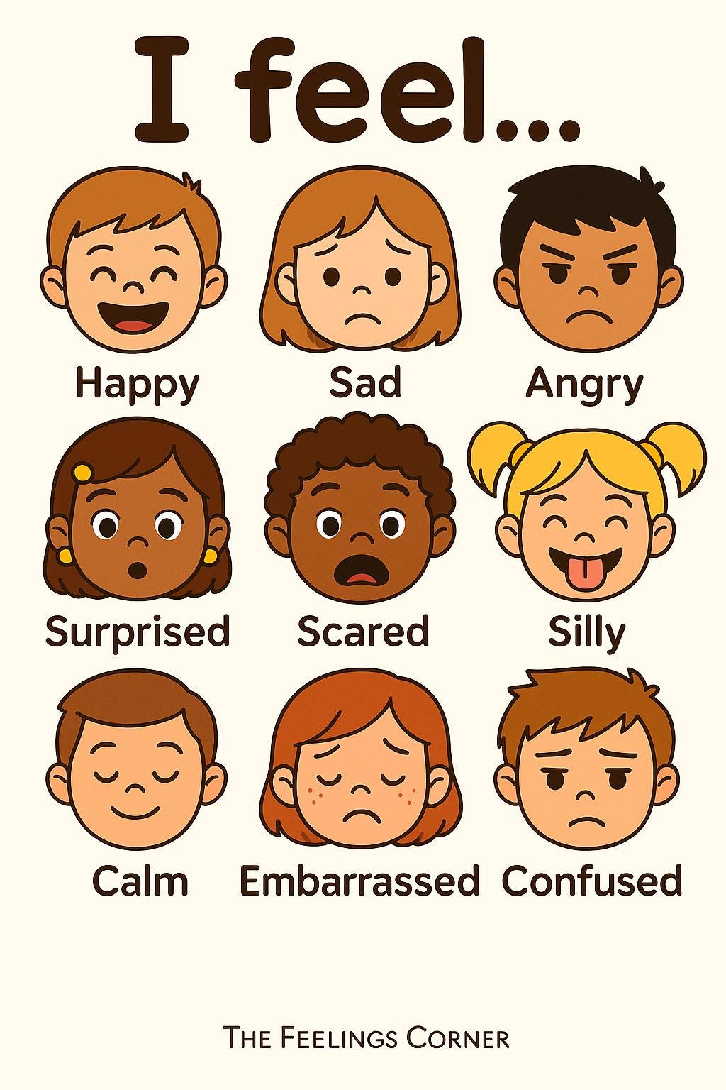 Emotions Chart With Coloring Sheets – Social Emotional Learning & Calm ...
