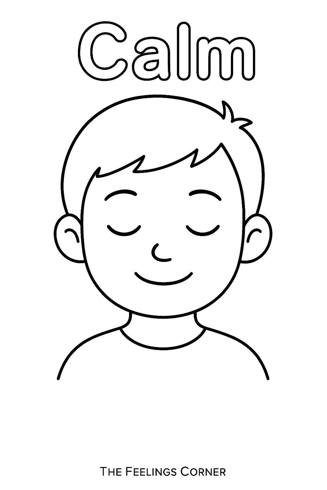 Emotions Chart With Coloring Sheets – Social Emotional Learning & Calm ...