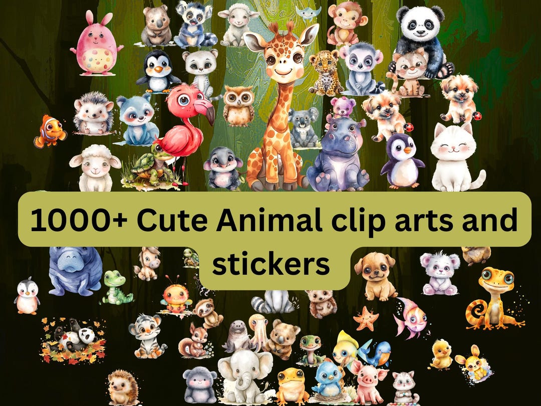 Watercolor Animal Clipart Bundle | Safari, Woodland, Ocean, Pets PNG ...