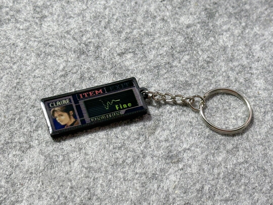 Resident Evil 2 Keychain: PS1 Game, Claire FINE Health Status Bar - Etsy