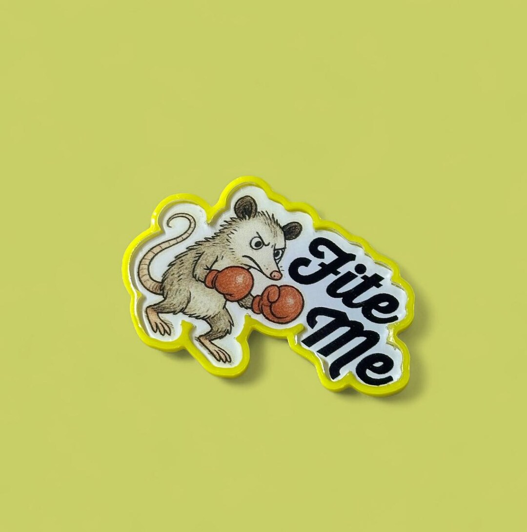 Fite Me Opossum Boxing Pin – Funny Animal Resin Lapel Pin - Etsy