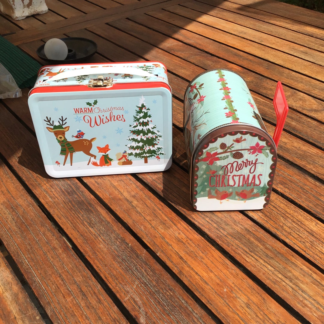 Miniature Santa Mailbox and Christmas Miniature Lunchbox - Etsy