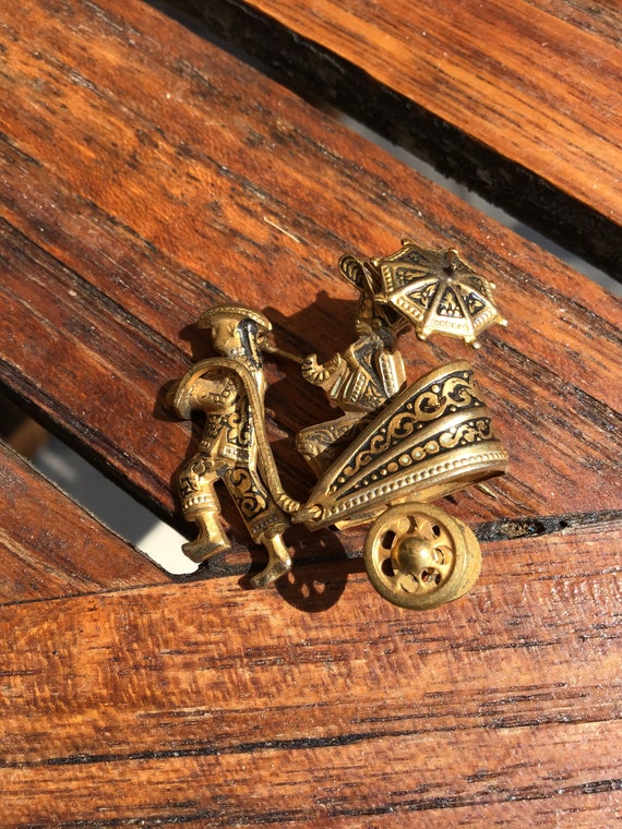 Mid Century Damascene Rickshaw with Female Passenger … - Gem