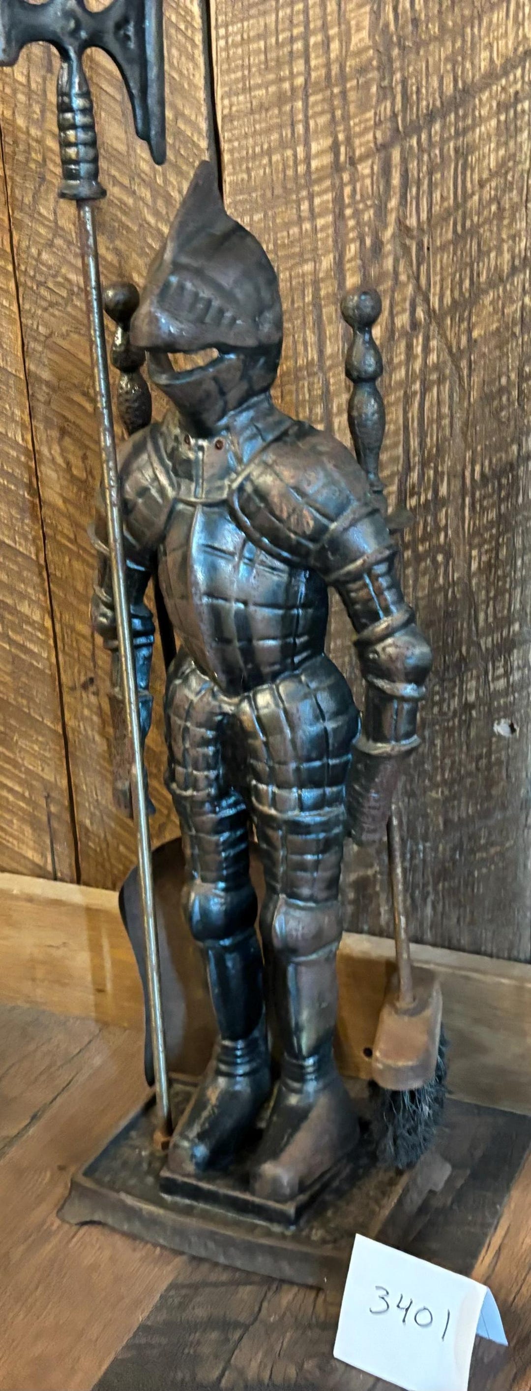 Antique Vintage Victorian Style Ornate Knight Soldier Cast Iron ...