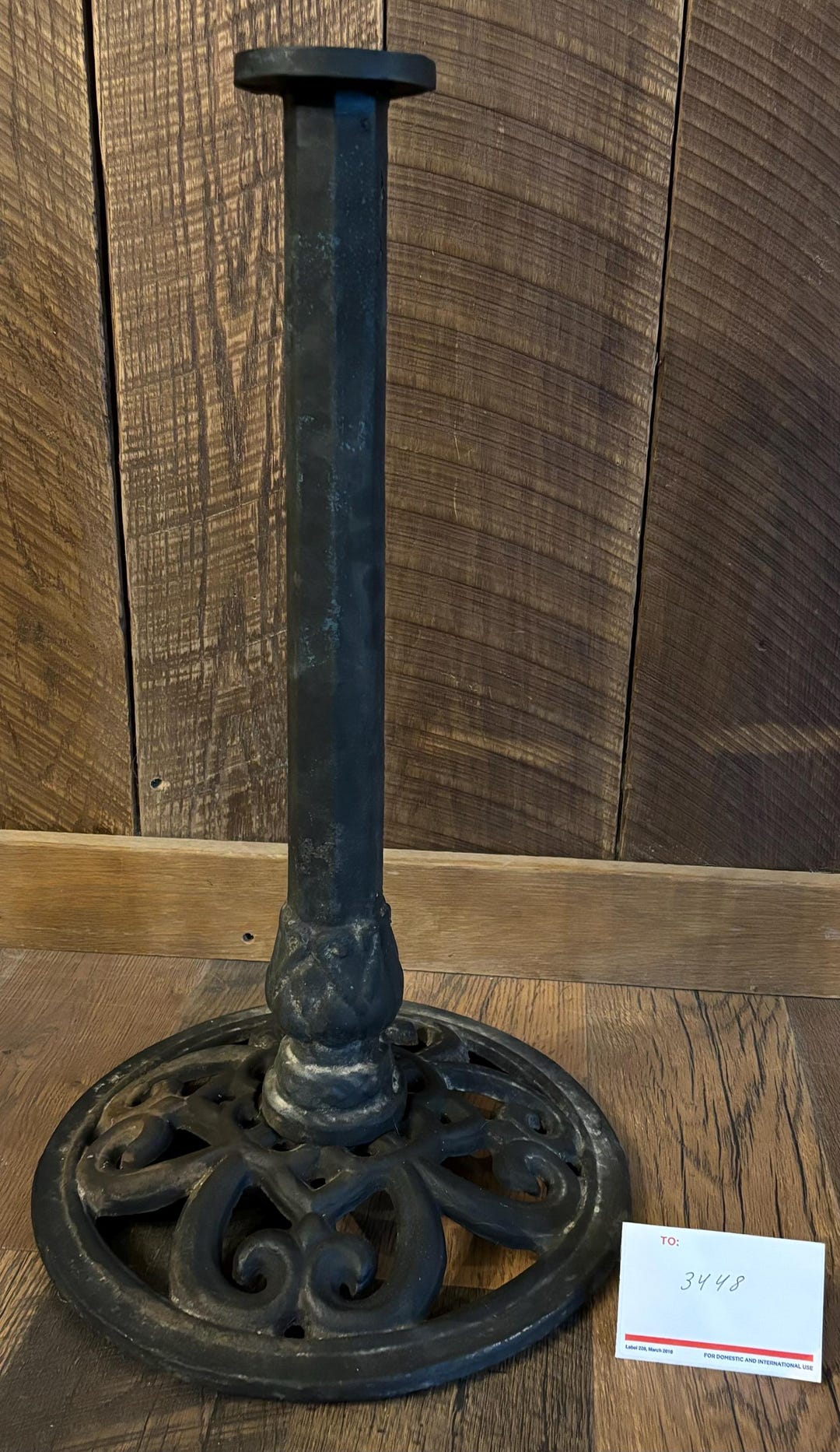 Antique Vintage Ornate Cast Iron Industrial Outdoor Garden Stand Table ...