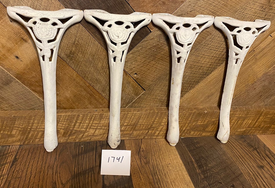Vintage Cast Iron Bench Legs Antique Rose Pattern Set of 4 - Etsy