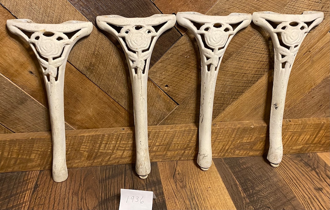 Antique Park Bench Leg Set of 4 Vintage Victorian Style Ornate Cast ...