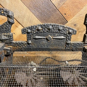 Cast Iron Log Holder Gothic Antique Vintage Hammered Victorian Style ...