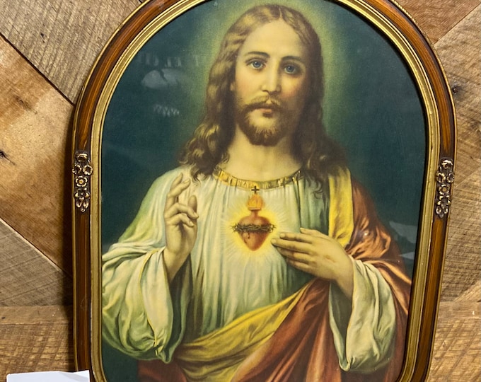 Picture Frame Print Antique Vintage Gesso Design Jesus Religious - Etsy