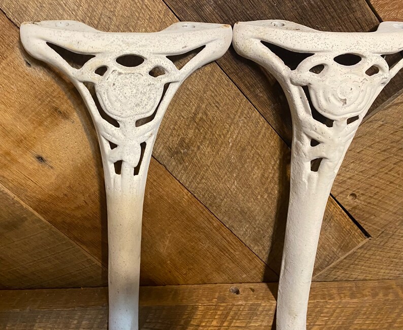 Vintage Cast Iron Bench Legs Antique Rose Pattern Set of 4 - Etsy