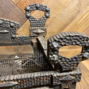 Cast Iron Log Holder Gothic Antique Vintage Hammered Victorian Style ...