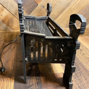 Cast Iron Log Holder Gothic Antique Vintage Hammered Victorian Style ...