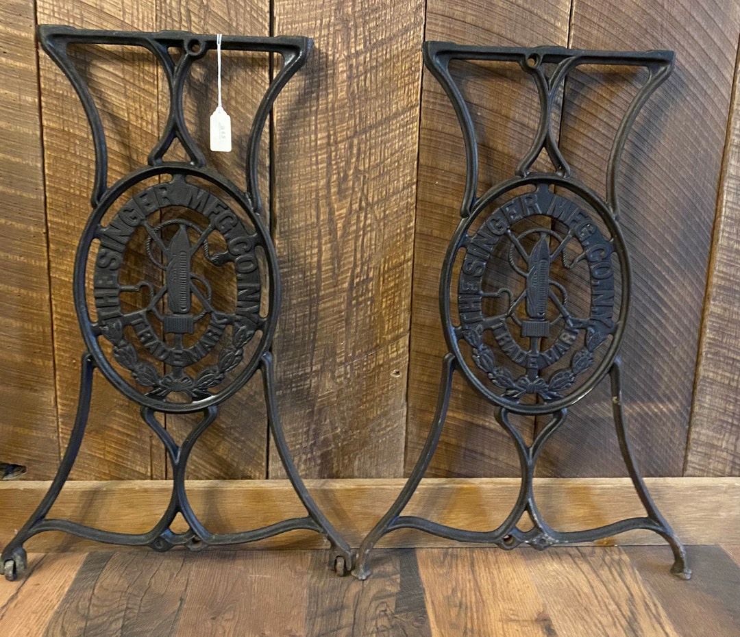Antique Vintage Ornate Cast Iron Singer Sewing Machine Foundry Base Leg ...