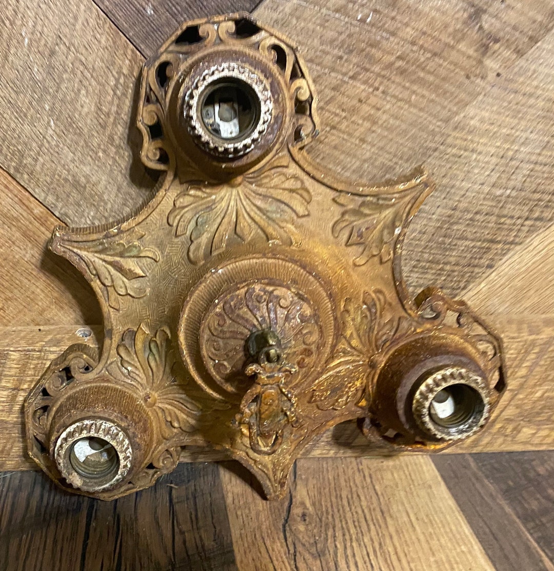 Antique Vintage Victorian Style Cast Iron Unique Rare Ceiling Mount ...