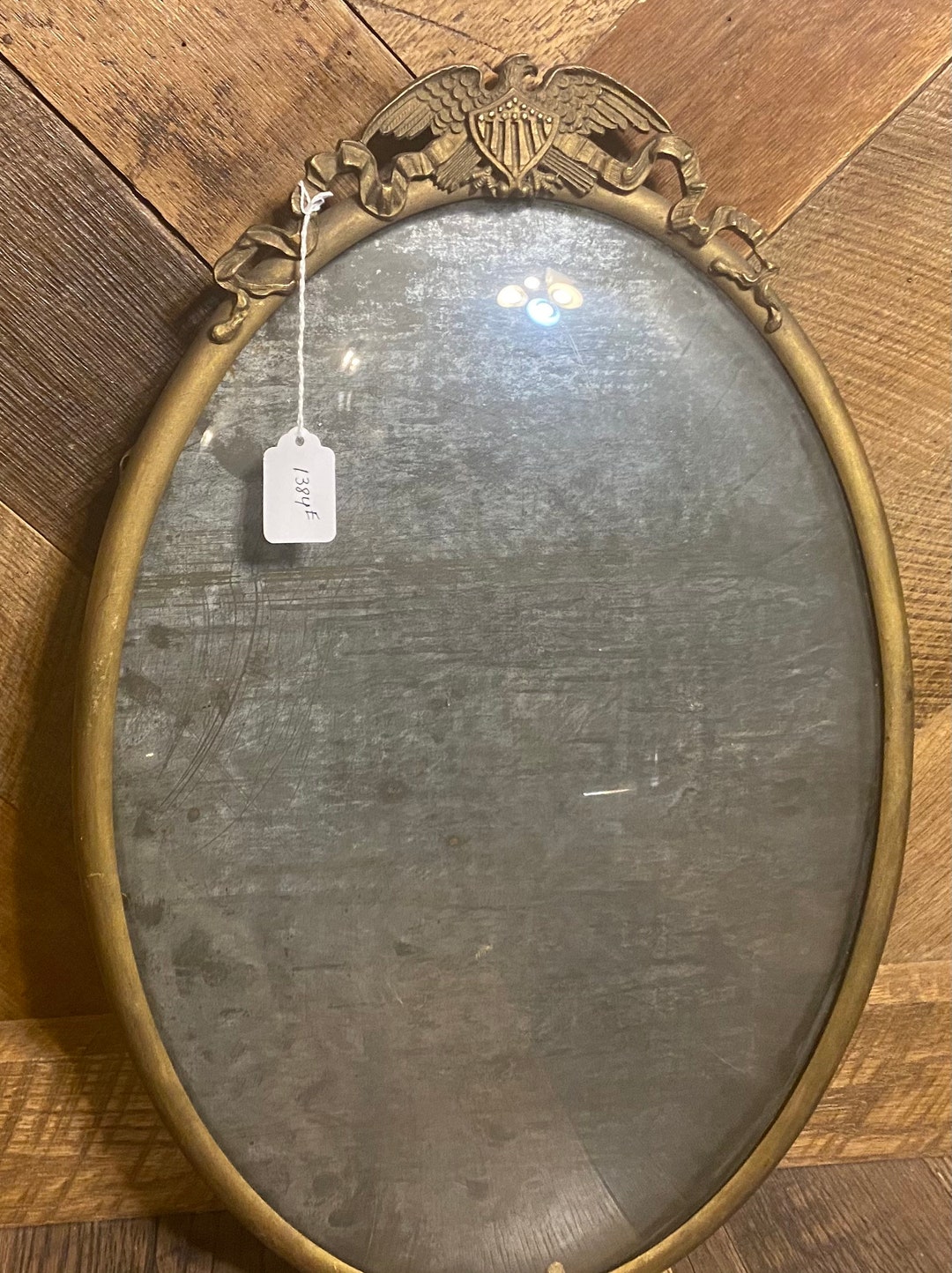 Antique Vintage Victorian Oval Metal Convex Bubble Glass Military ...