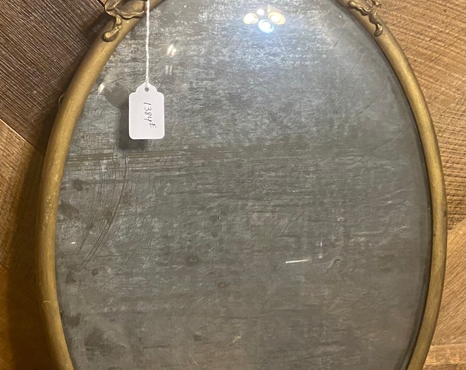 Antique Vintage Victorian Oval Metal Convex Bubble Glass Military ...