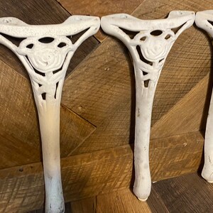 Vintage Cast Iron Bench Legs Antique Rose Pattern Set of 4 - Etsy