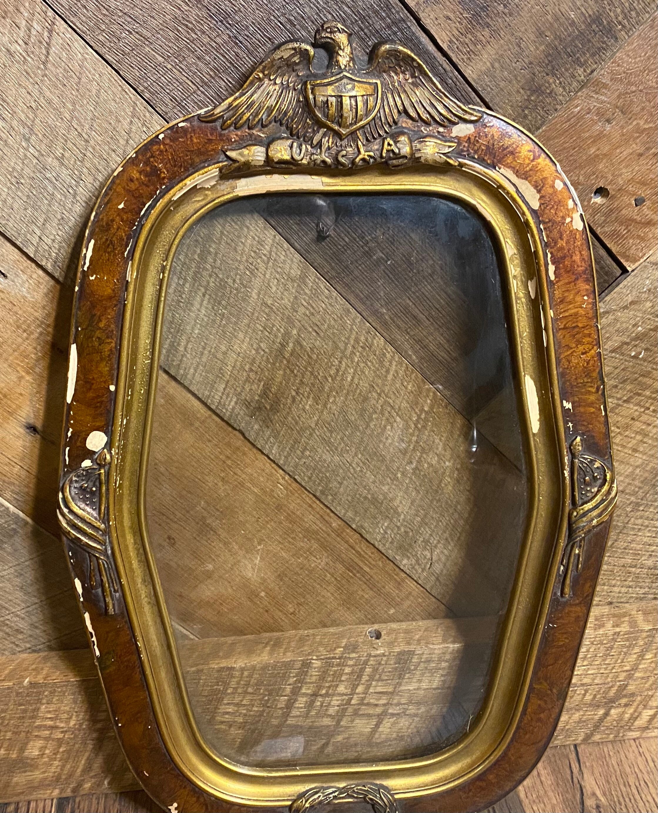 Antique Eagle Picture Frame Convex Glass - Etsy