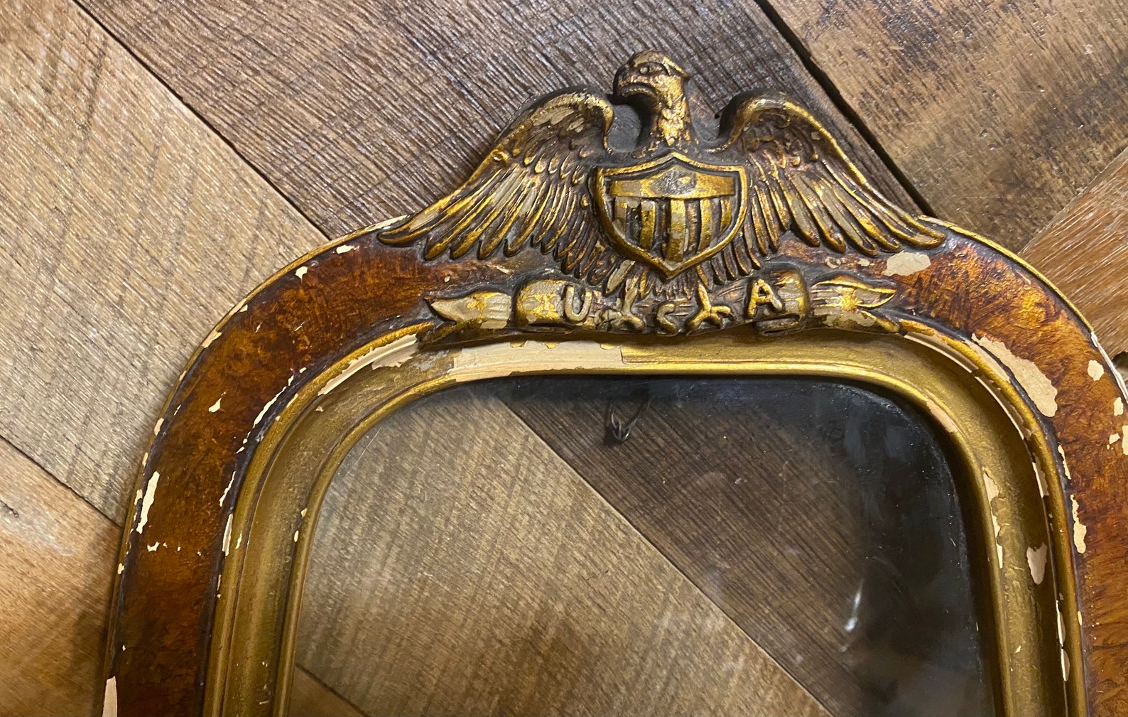 Antique Eagle Picture Frame Convex Glass - Etsy