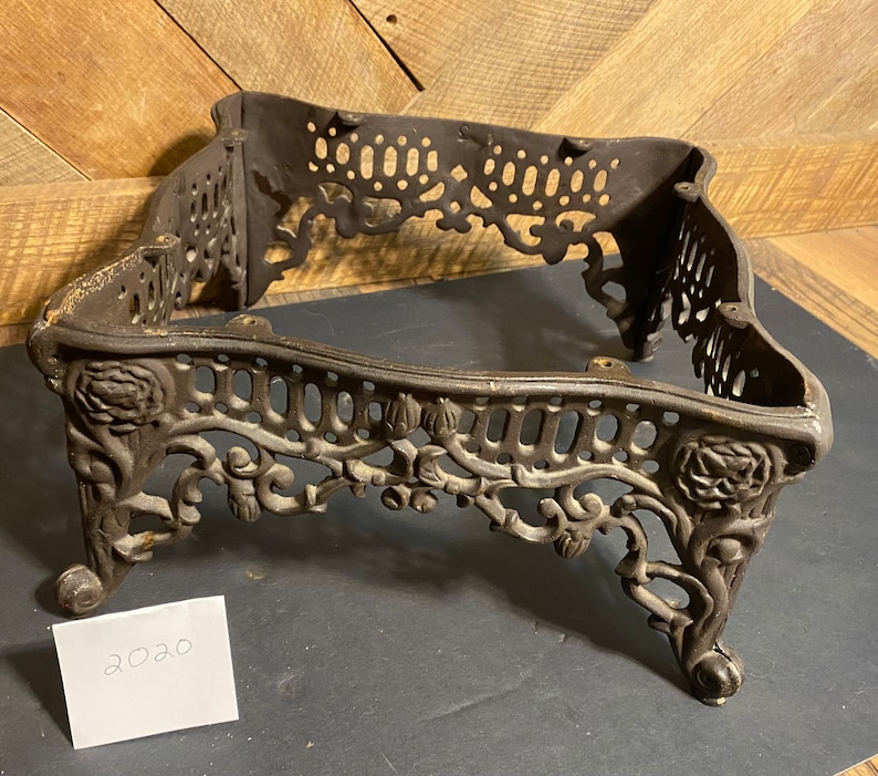 Antique Vintage Victorian Style Ornate Flower Pattern Cast Iron Foot ...
