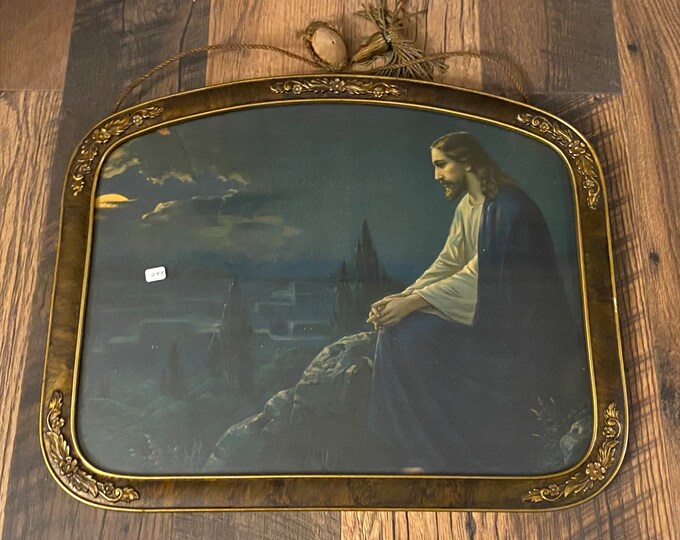Picture Frame Print Antique Vintage Gesso Design Jesus Religious - Etsy