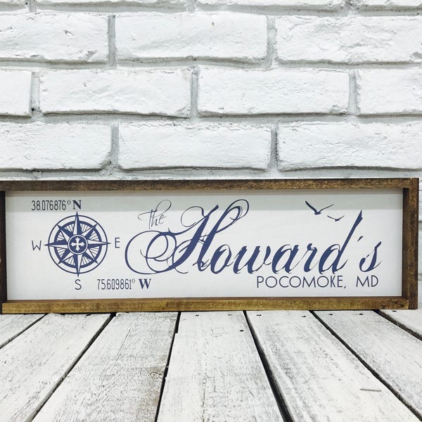 Gps Coordinates Sign - Etsy