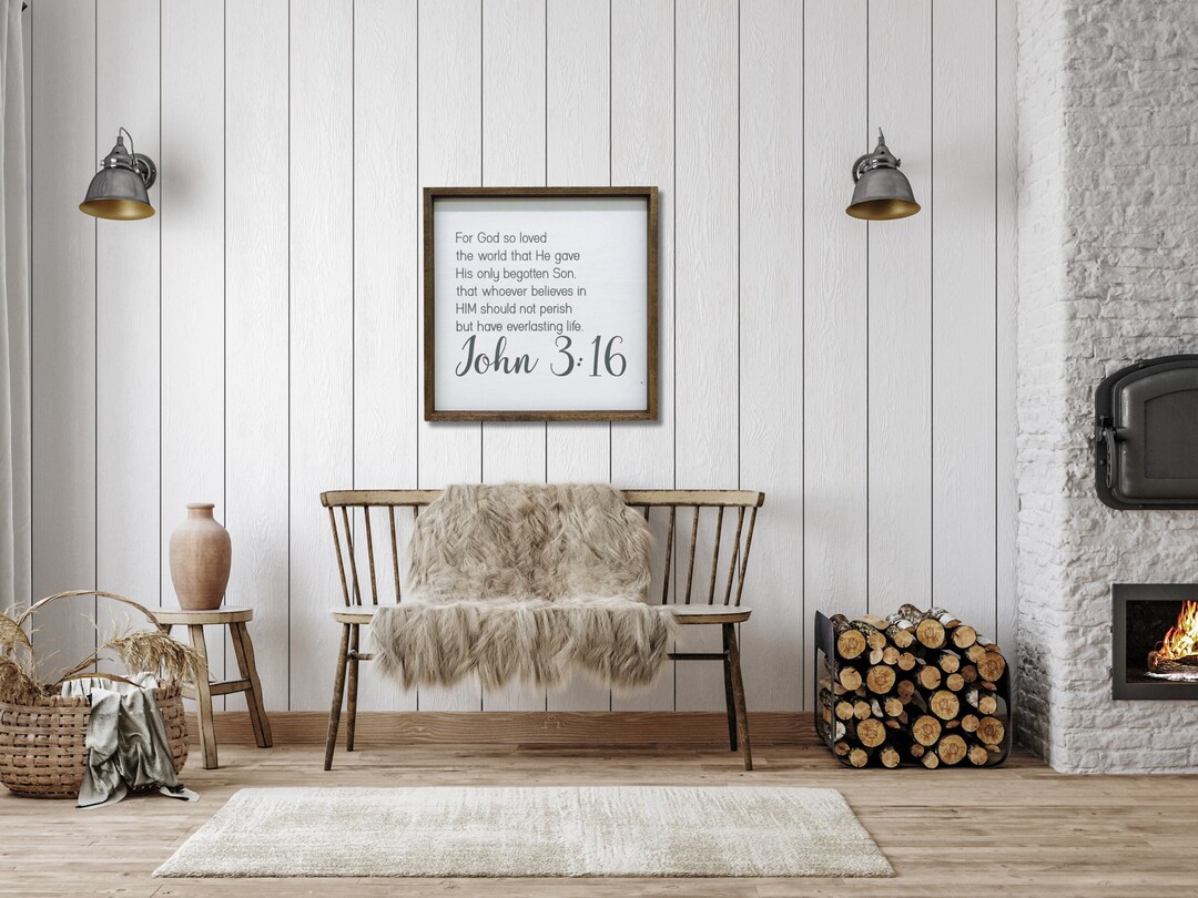 John 3:16 Bible Verse Sign | Christian Wall Art | Inspirational ...
