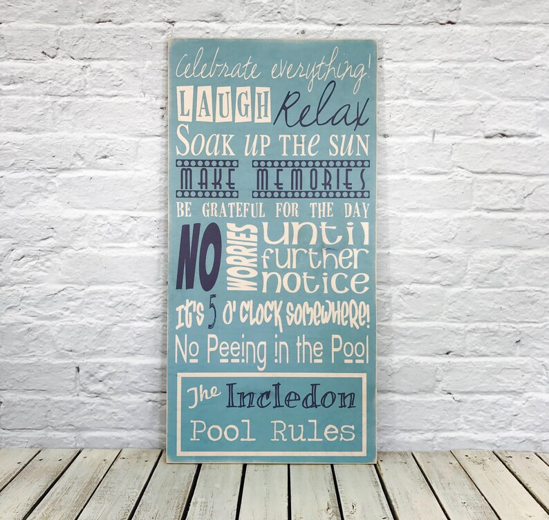 Personalized Family Pool Rules Sign, Outdoor Decor - Etsy