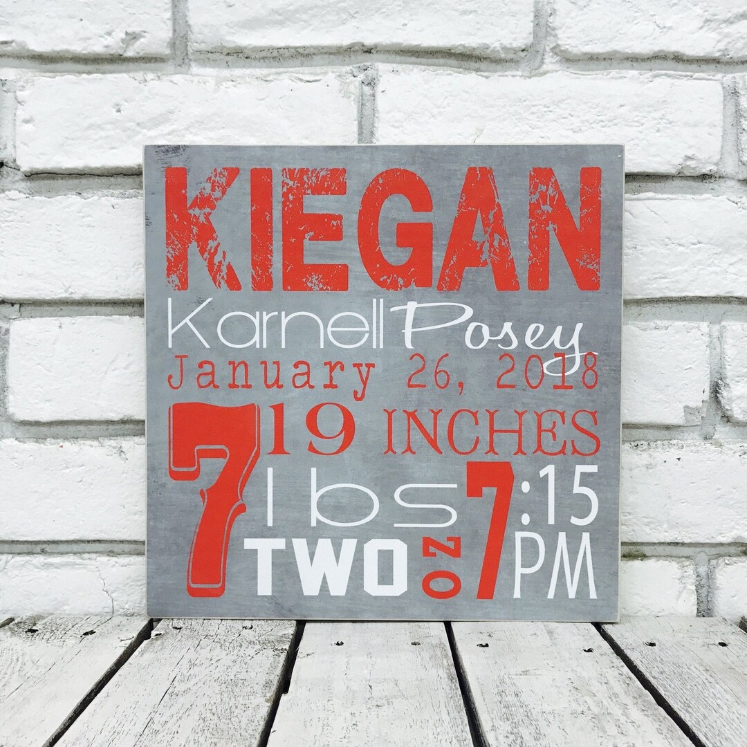 Personalized Baby Stat Sign | Custom Nursery Art | Newborn Birth Stats ...