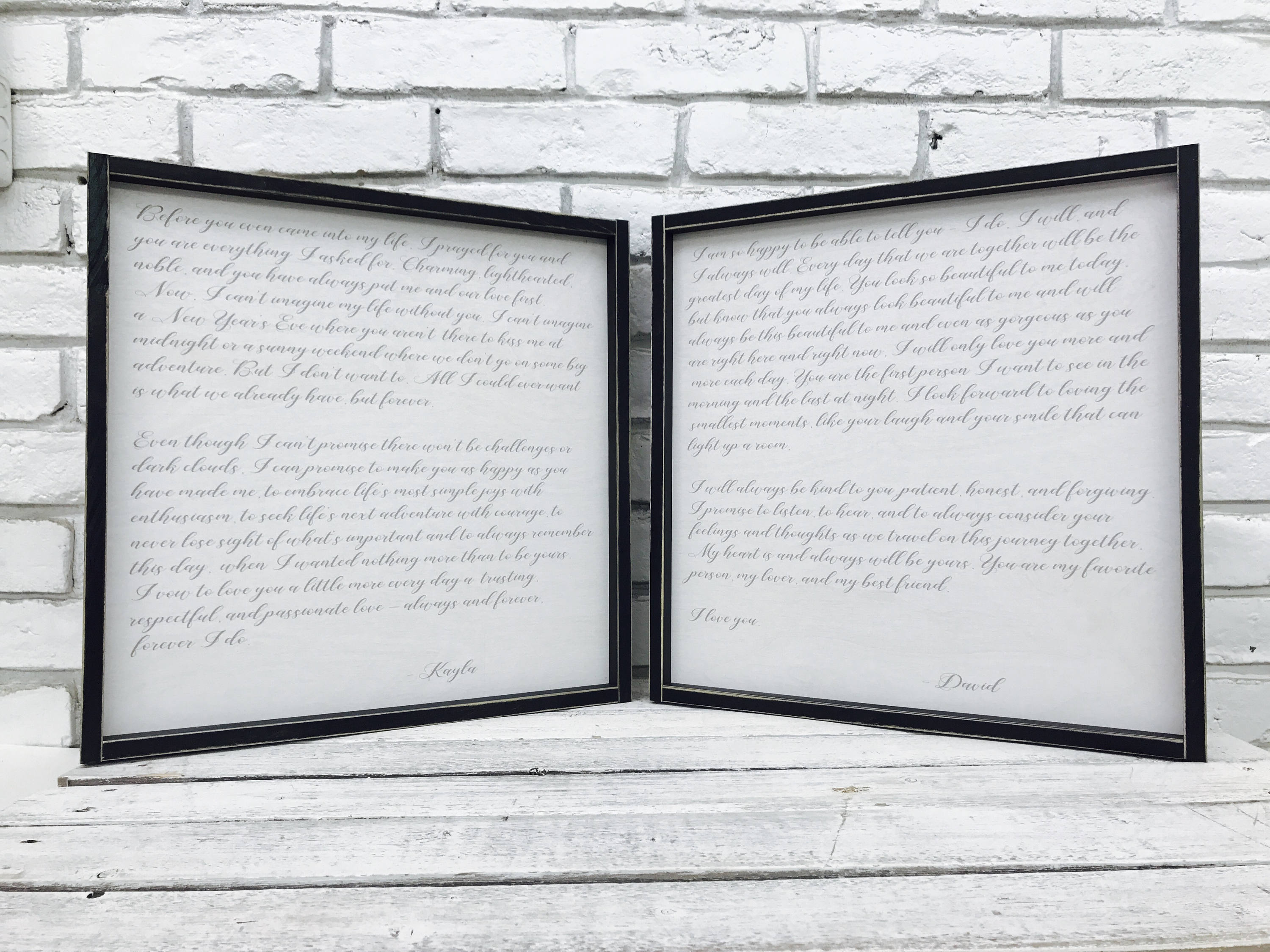 Wedding Vow Frame Wedding Vow Art Wedding Vows for Him | Etsy