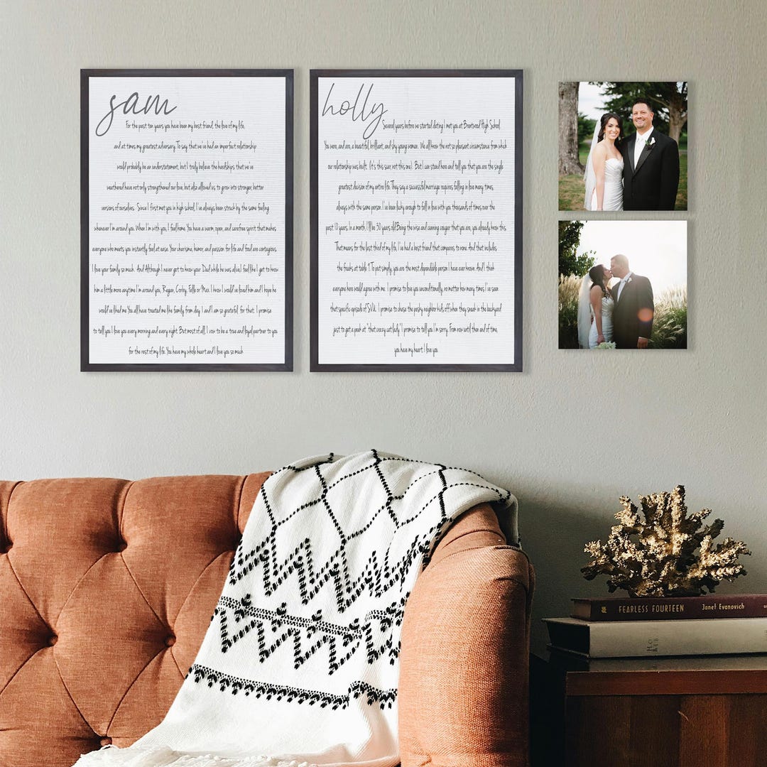 Wedding Vow Frame, Wedding Vows for Her, Wedding Vow Canvas, Wedding ...