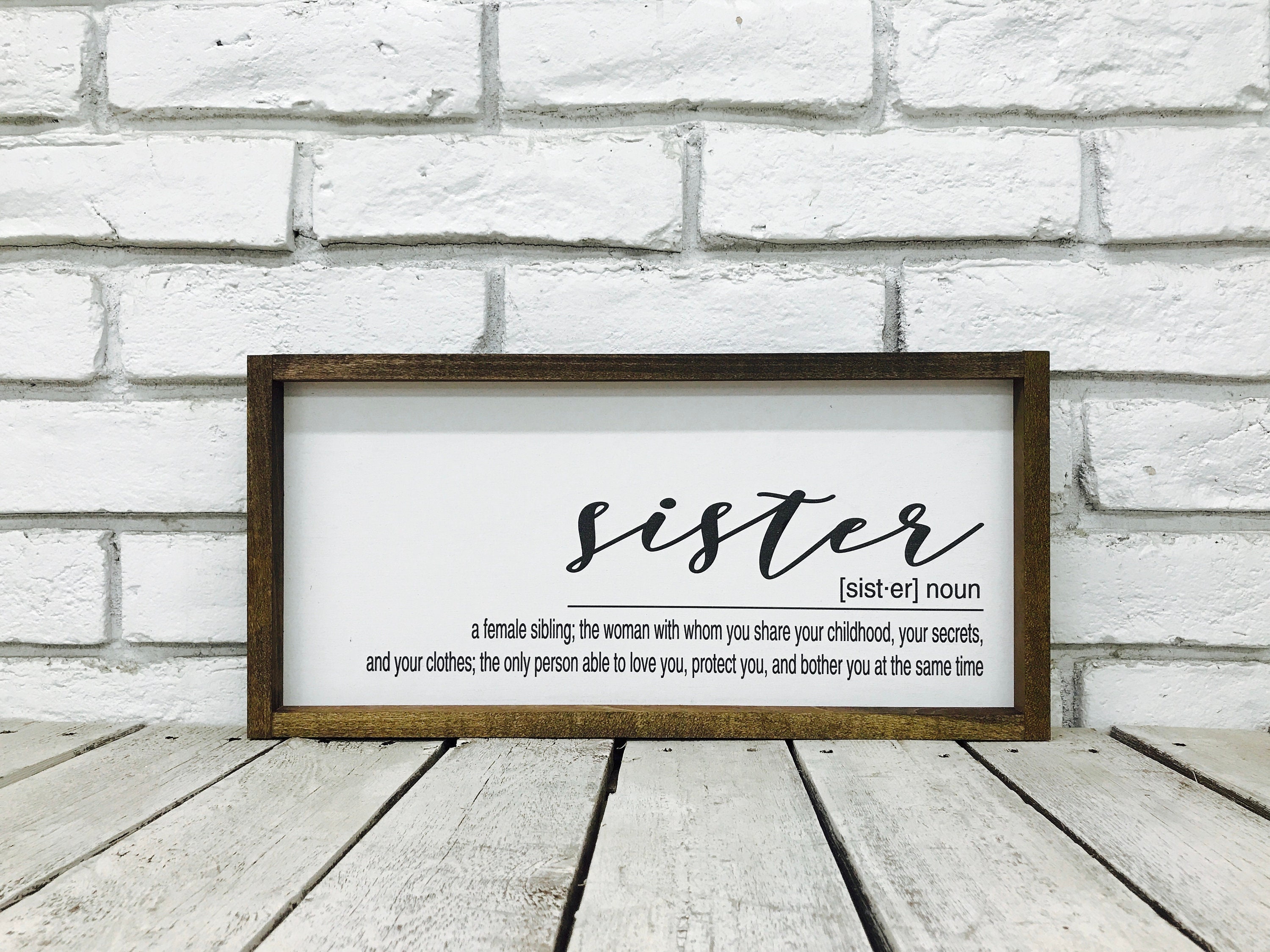 Sister Gift Sisters Noun Wood Sign Family Sign Best Friend - Etsy