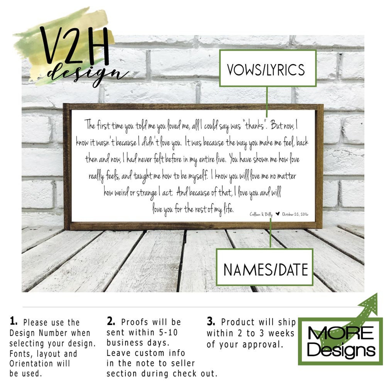 Wedding Song Lyric Frame Song Lyric Gift Song Lyric Signs | Etsy